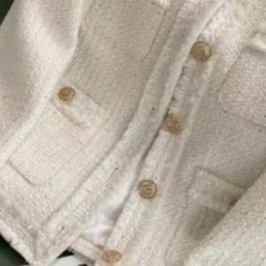Jackets & Coats | Womens White Tweed Jacket Gold Embossed Button Detail ...